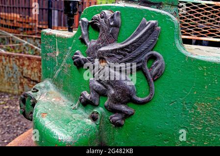 Traditional British Railways heraldic crest logo of a lion and wheel ...