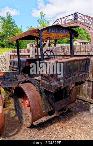 Old vintage english earth mover - Beamish Village, Durham County ...