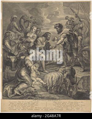 Reconciliation from Jakob and Esau. The Esau and Jacob brothers embrace ...