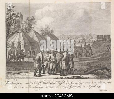 Willem V with his sons in the army camp, 1794, Cornelis Brouwer, After ...