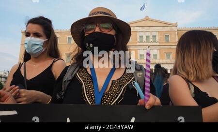 Athens, Greece. 19th June, 2021. Feminists and women rights activists ...