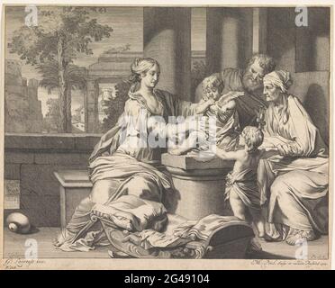 Holy family with Zacharias and Elisabet in a landscape, Adam von ...