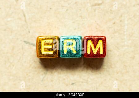 Alphabet letter in word ERM (Abbreviation of Enterprise risk management ...
