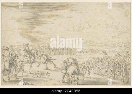 Negotiations between two troops drawn up in battle order, Cornelis de ...