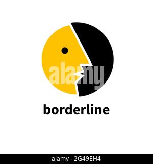 Round abstract face with different emotions. Happy, angry, questioning ...