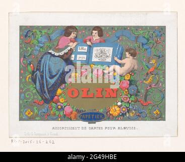Business card from Papierhandel Olin & Robert in Brussels. Framed frame ...