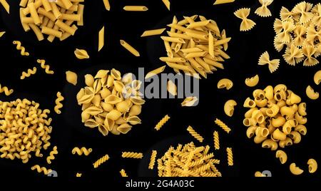 Conchiglie rigate, types of shell shaped and furrowed Italian pasta in ...