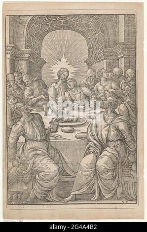 Last Supper. Christ is with the disciples to the last supper. He keeps ...
