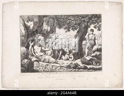 River god Tiber and the Lupa Romana, Raphaël Sadeler (II), 1623 print ...