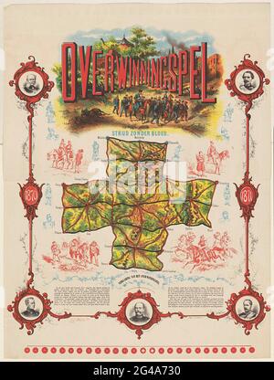 Victory game / fight without blood, 1871 print. gameboard Board game ...