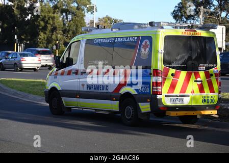 Ambulance Victoria paramedic vehicle, a Mercedes Sprinter, as it ...