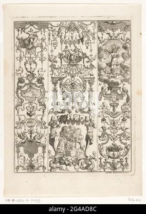 Grotesken with Diana and winged female figure, Johann Adam Delsenbach ...