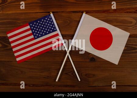 United States of America vs Japan, Japanese smoky mystic flags placed ...