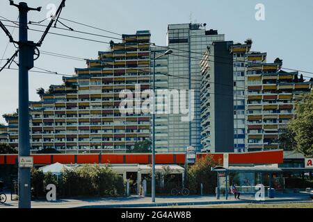 Pyramid shaped architectural house built on a mountain Stock Photo - Alamy