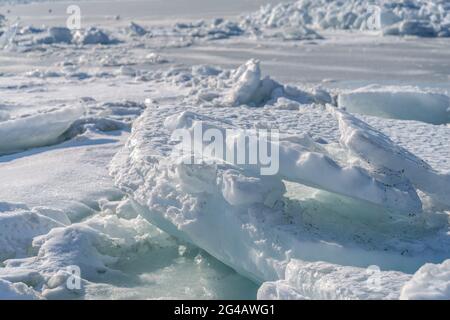 Dirty ice rock. Selective focus Stock Photo - Alamy