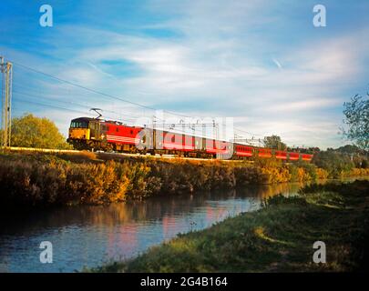 A class 87 electric locomotive number 87002 in Porterbrook livery ...
