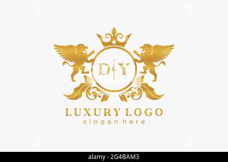 DY Letter Lion Royal Luxury Logo template in vector art for Restaurant ...