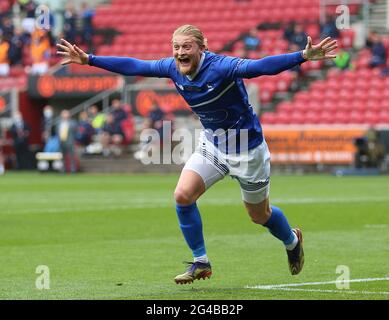 Hartlepool United's Luke Armstrong celebrates scoring their side's ...