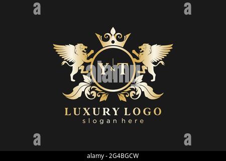 YT Letter Lion Royal Luxury Logo template in vector art for Restaurant ...