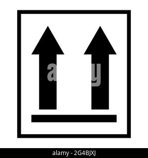 This way up package sticker icon vector. Upward packaging logo sign for ...