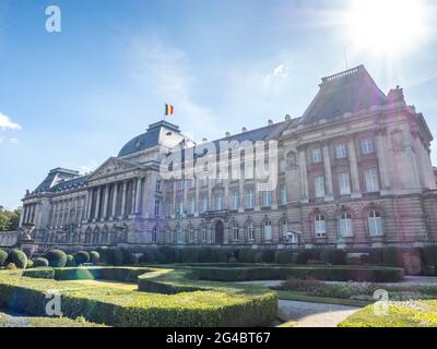 Unique architecture buildings around Mont de Arts area under cloudy ...