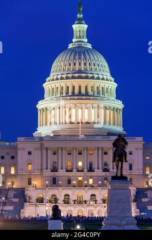 The Capitol Building - Close-up vertical view of east facade of the U.S ...