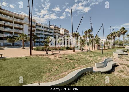 Jardin park on the promenade on the beach of Moncofa Costa del Azahar ...