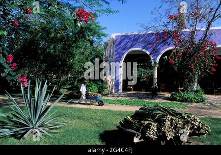 MEXICO, YUCATAN STATE, SAN JOSE DEL CHOLUL HACIENDA LUXURY HOTEL Stock ...