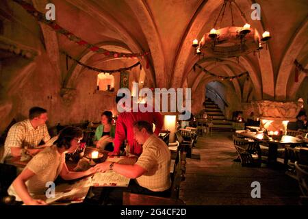Interior of Rozengrals, a medieval restaurant in Riga, Latvia Stock ...