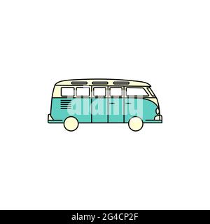 Camper van logo, emblems and badges. Recreational vehicle illustration ...