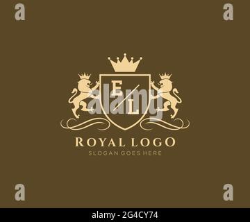 EL Initial Letter Luxury Logo template in vector for Restaurant ...