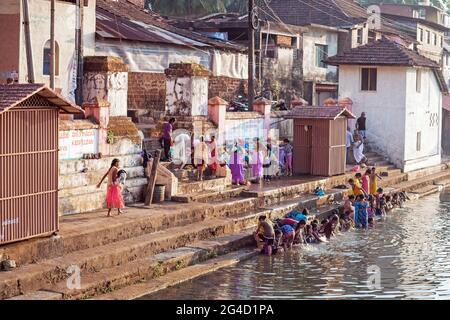 The spiritual, holy sacred Koti Tirtha water tank at Gokarna, Karnataka ...