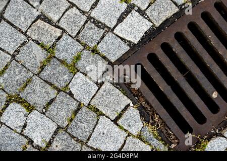 cobblestone with drainage Stock Photo - Alamy