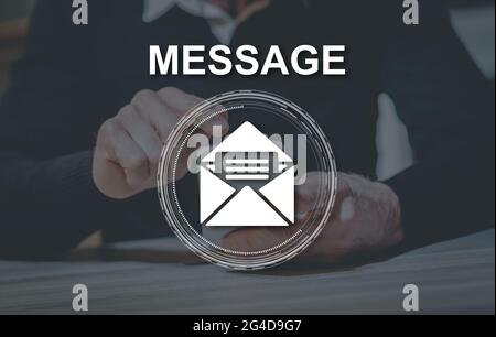 Message concept illustrated by a picture on background Stock Photo - Alamy