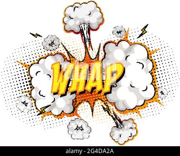 WHAP text on comic cloud explosion isolated on white background ...