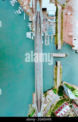 Beautiful view of the famous Anzac Bridge in Sydney, Australia Stock ...