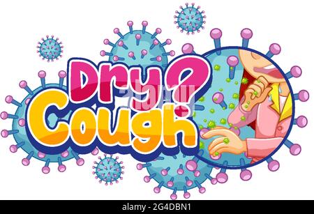 Dry Cough font in cartoon style isolated on white background ...