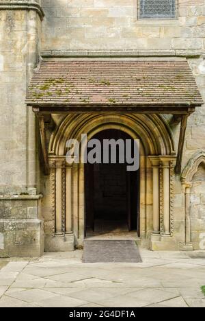Exterior of the 12th century church of the Augustinian priory of ...
