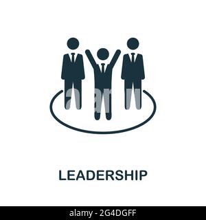 Leadership icon. Monochrome simple element from collection. Creative ...