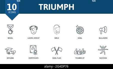 Prosperity icon set. Contains editable icons theme such as goal ...