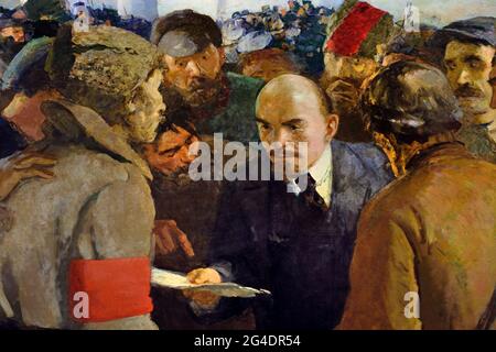 Vladimir Lenin at the second Congress of Soviets among peasants ...