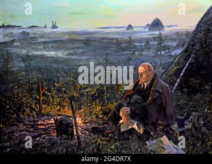 Vladimir Lenin in Razliv. 1949. Oil on Canvas. 132 x 189,5 cm Stock ...