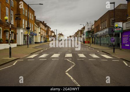 Witham town centre Newland Street sign depicting historical features ...