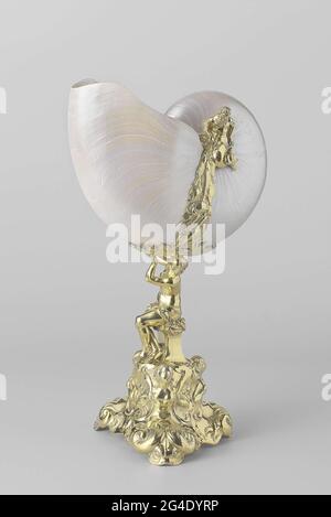 Nautilus cup made from shell, illustrating functional art, natural form ...