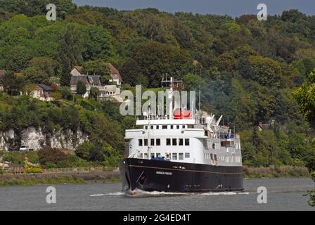 HEBRIDEAN PRINCESS cruising the RIVER SEINE at DUCLAIR, FRANCE Stock ...