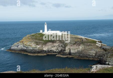 A view of South Stack lighthouse and the spectacular location on a ...