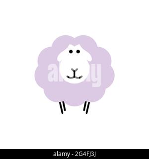 Vector sheep in bold line style . Editable illustration Stock Vector ...