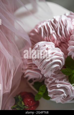 pink berry marshmallow on the table Stock Photo - Alamy