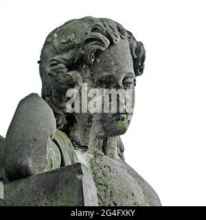 Angel without face - statue at old cemetery, circa 1860, Krasna lipa ...