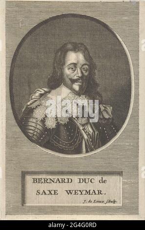 Portrait of Bernhard, Duke of Saxony -Weimar, Moritz Steinla, After ...